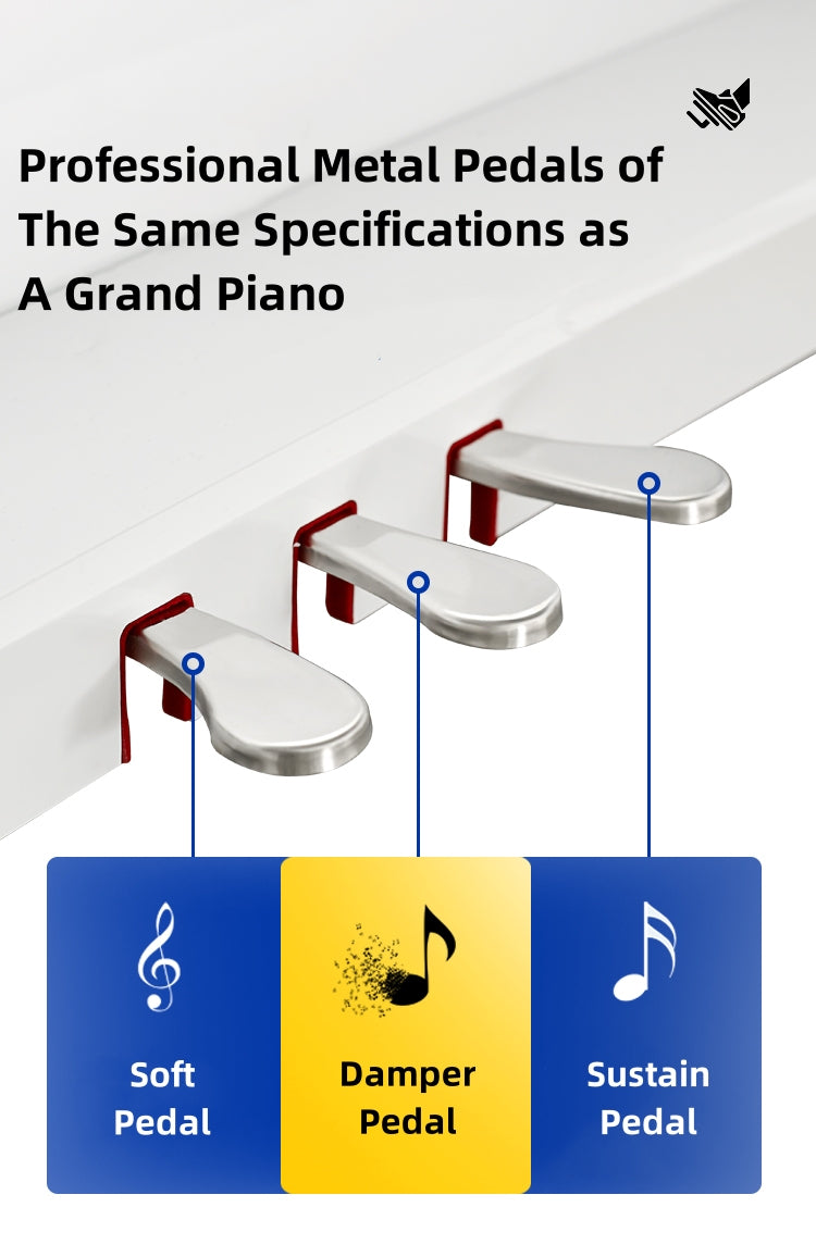 LANDTOM Upright 88-Key Hammer MIDI Home Electric Piano Grand Piano Sou ...